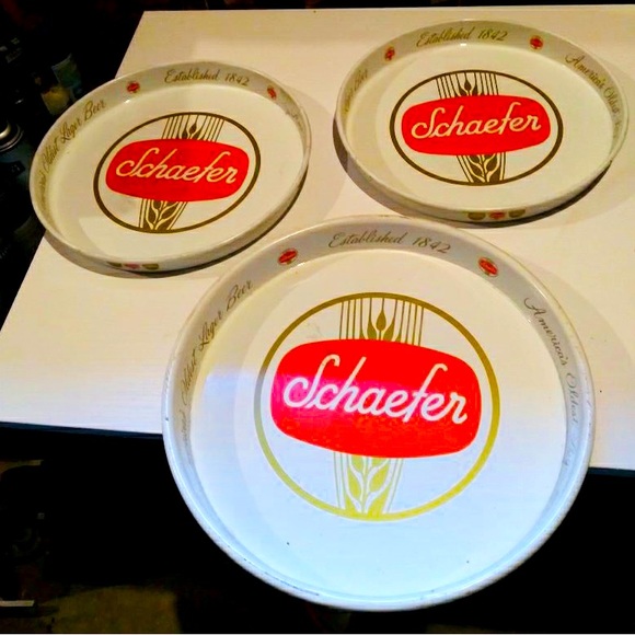 Other | Three Schaefer Beer Trays From The 196s Two 12inch Trays One ...
